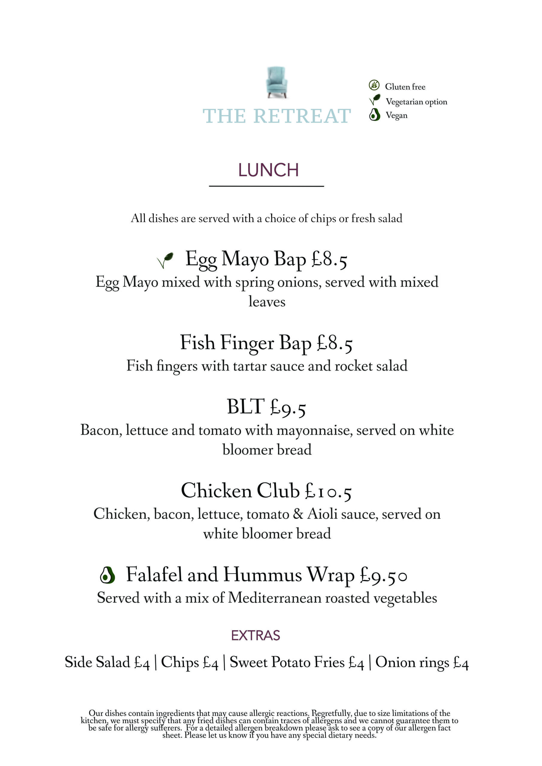 The Retreat Menu - theretreatstaines.co.uk